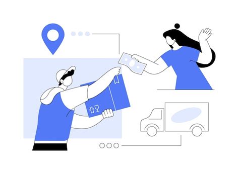 배달 추상적 인 개념 벡터 일러스트 레이 션에 현금 프리미엄 벡터