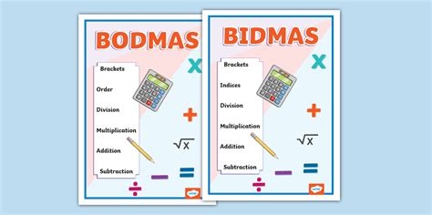 Bodmas Bidmas Display Poster Teacher Made Twinkl