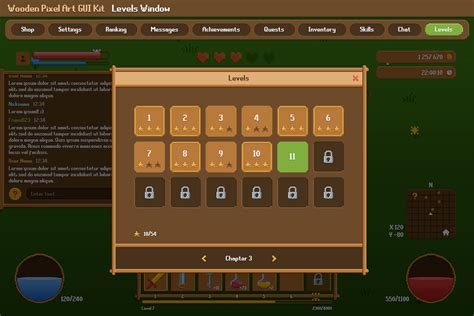Wooden Pixel Art Gui Ui Kit Over 750 Png