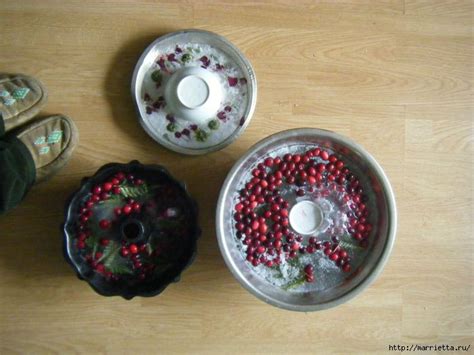 Ледяной рождественский клюквенный венок. Очень красиво!