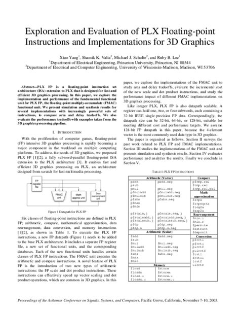 pdf exploration and evaluation of plx floating point instructions and