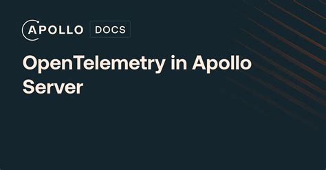 Opentelemetry In Apollo Server Apollo Graphql Docs