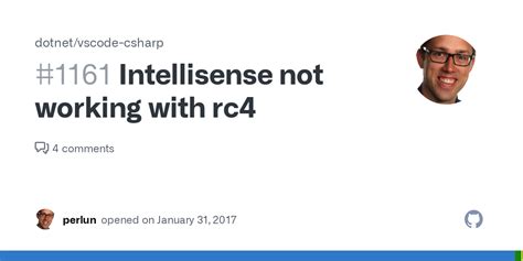Intellisense Not Working With Rc4 · Issue 1161 · Dotnetvscode Csharp