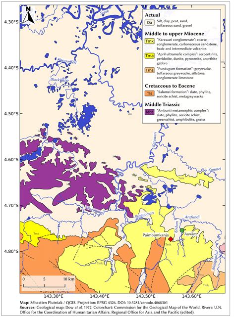 Geological Map Of Southern Sepik Area Papua New Guinea Locating