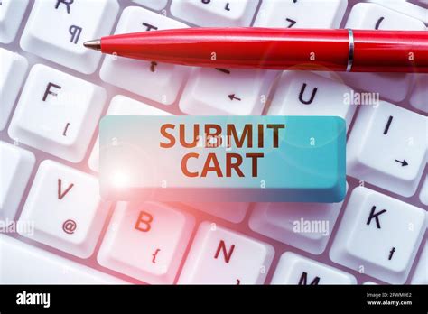 Conceptual Caption Submit Cart Business Showcase Sending Shopping List