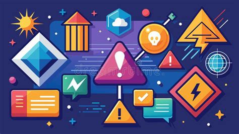 Attention Caution Notifications Alert Vector Icon Warning Signs Low Polygon Lines Starry