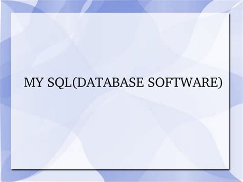 Mysqlppt Ppt