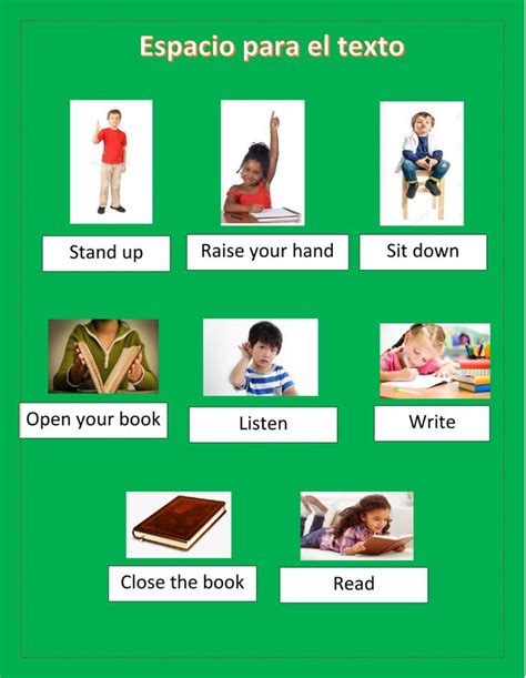 Class Comands Worksheet English As A Second Language Esl Esl Vocabulary English As A