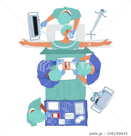 Top View Of Surgery Operating Table Surrounded のイラスト素材 PIXTA