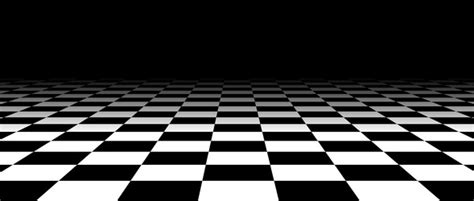 Black And White Checkered Tile Floor Fading Vector Image