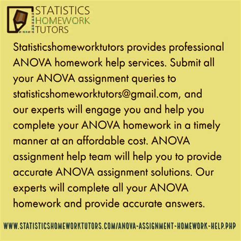 Need Help With Anova Assignments