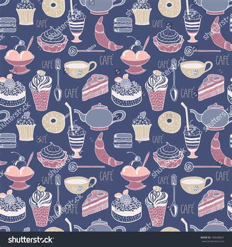 Cafe Pattern Stock Vector Royalty Free 186648023 Shutterstock