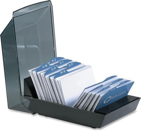 Amazon Rolodex 67208 Rolodex Covered Tray Business Card File 100 Sleeves 200 Card