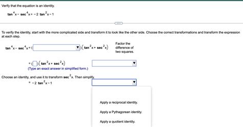 Solved Verify That The Equation Is An Identity Chegg