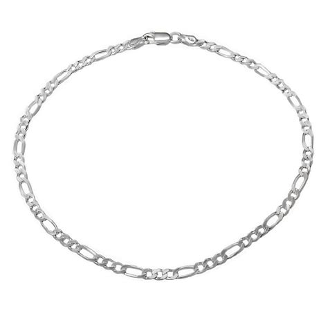 Italian Figaro Bracelet Anklet Chain 3mm Sams Silver