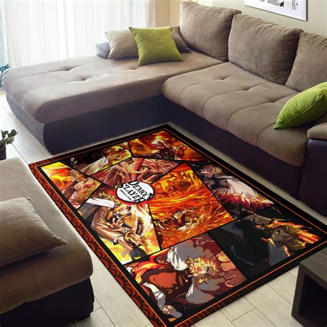 Kyojuro Rengoku Flame Hashira Demon Slayer Area Rug Anime Home Decor
