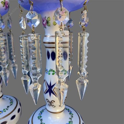 Antiques Atlas Good Pair Of Bohemian Overlay Glass Table Lustres