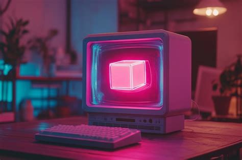 retro computer screen displaying a loading animation with a rotating