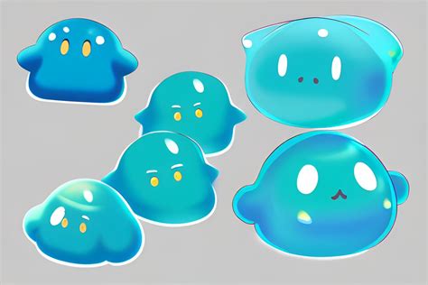 Imgcreatorai Cute Blob Of Slime Model Sheet Front By Krogher22 On