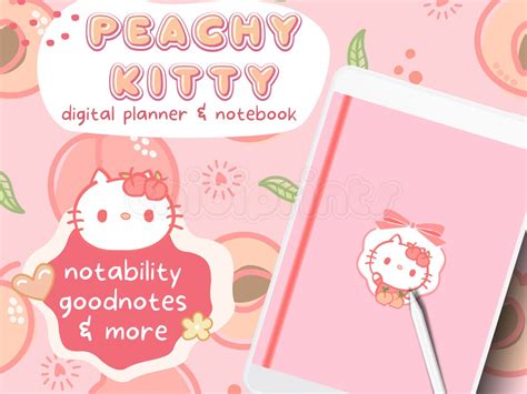Peachy Kitty Digital Planner And Notebook Notability Goodnotes Samsung