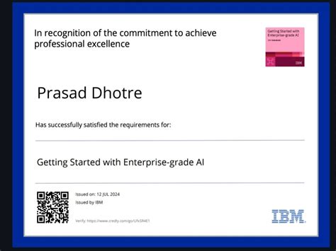 Prasad Dhotre On Linkedin Im Happy To Share That Ive Obtained A New Certification From Ibm