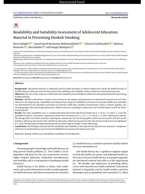 Pdf Readability And Suitability Assessment Of Adolescent Education Material In Preventing