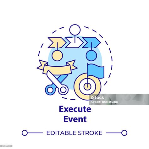 Execute Event Multi Color Concept Icon Stock Illustration Download Image Now Abstract