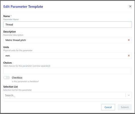 Part Parameters Inventree Documentation