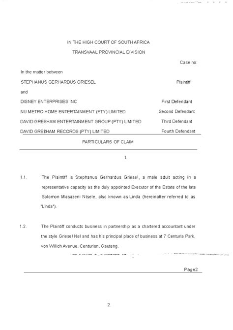 Notice Of Set Down And Guidelines Su 11 Class Exercise What To Know About Set Down High Court