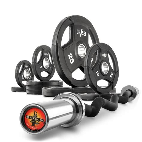 Chisel Curl Bar And Weight Plates Set Builder Xmark