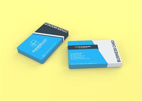 현대 양면 명함 모형 프리미엄 Psd 파일