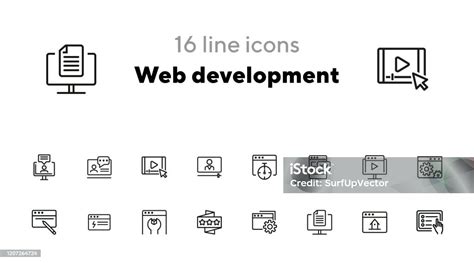 Web 開發圖示向量圖形及更多天氣圖片 天氣 矢量圖 網絡會議 Istock