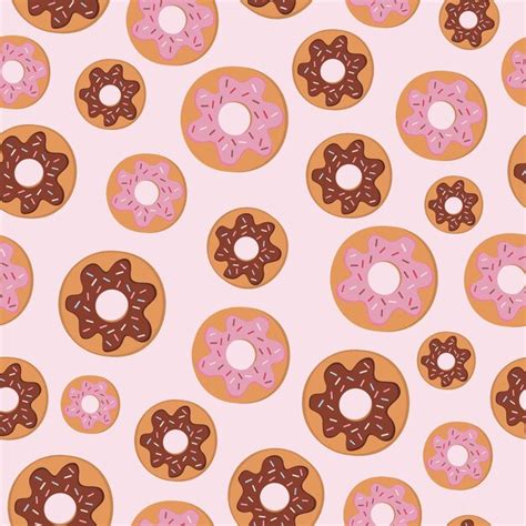 Premium Vector Pink Donut Seamless Pattern