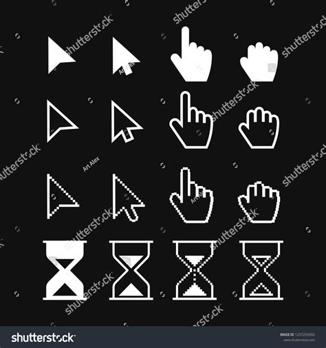 Arrow Web Cursors Digital Hand Pointers Stock Vector Royalty Free Shutterstock