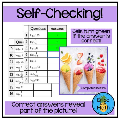 Evaluating Logarithms Digital Activity Mystery Picture Made By Teachers