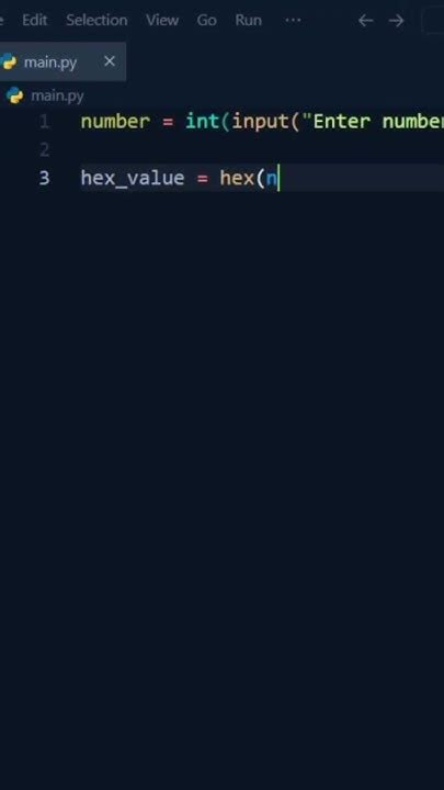 Decimal To Hexa In Python Python Learnpython Programming Youtube
