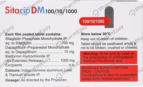 Buy Sitacip Dm 100 10 1000mg Strip Of 10 Tablets Online At Flat 15 OFF
