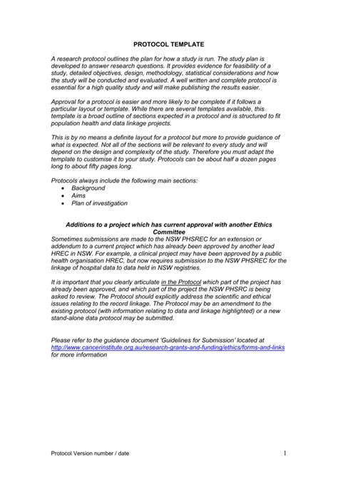 Research Protocol Template