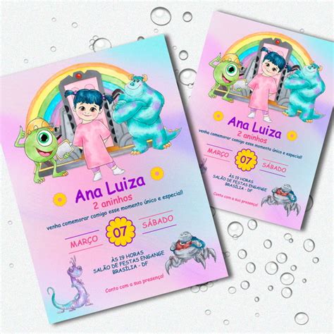 Convite Digital de Aniversário Monstros S a Elo7