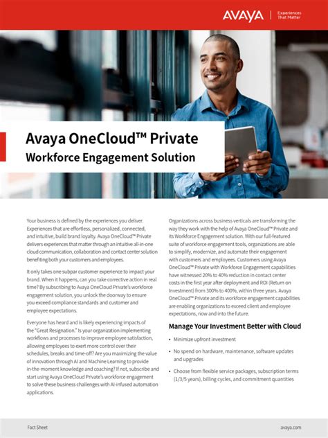 Fact Sheet Ccaas Workforce Engagement Pdf Cloud Computing Automation