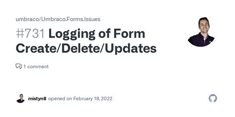 Logging Of Form Create Delete Updates Issue Umbraco Umbraco Forms Issues Github