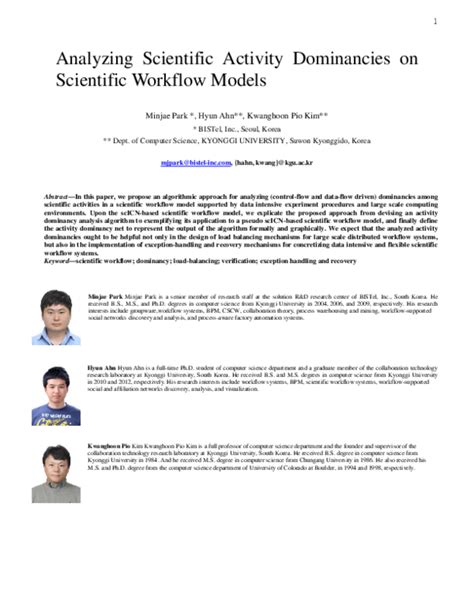 Pdf Analyzing Scientific Activity Dominancies On Scientific Workflow Models