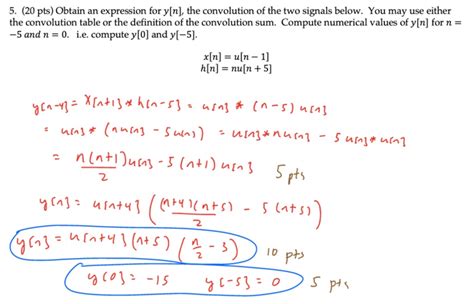 Solved 5 20 Pts Obtain An Expression For Y N The