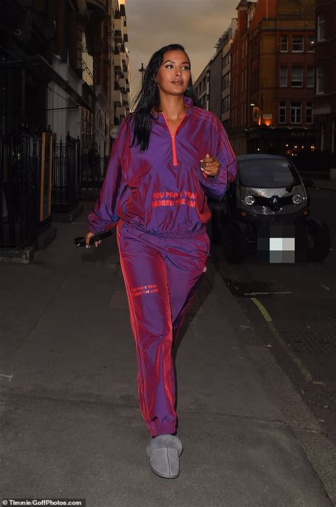 Maya Jama Leaves High Fashion Photoshoot In An Iridescent Tracksuit And