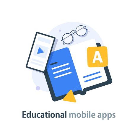 Premium Vector Educational Mobile App Concept Hand Finger Touching App Smartphone Button