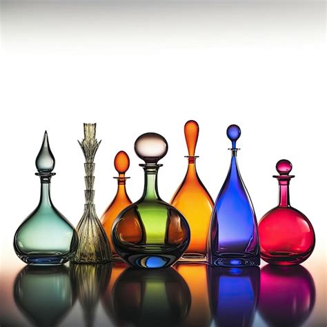 Premium Ai Image Colorful Glass Bottles On White Background