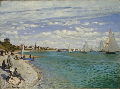 0138 莫奈高清油画绘画作品JPG格式 223 莫奈 Regatta at Sainte Adresse 1867油画超高清大图原图扫描真迹
