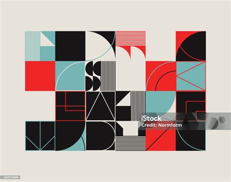 Komposisi Karya Seni Geometris Abstrak Yang Tidak Biasa Ilustrasi Stok