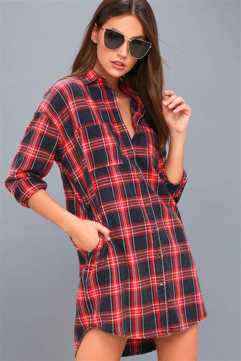 Red Plaid Flannel Dresses