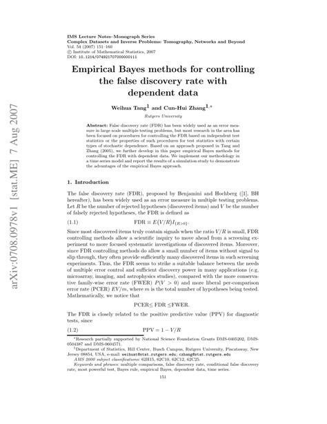 pdf empirical bayes methods for controlling the false discovery rate